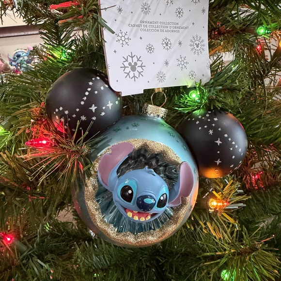 Disney | Holiday | Disney Stitch Ornament With Black And Blue Design ...
